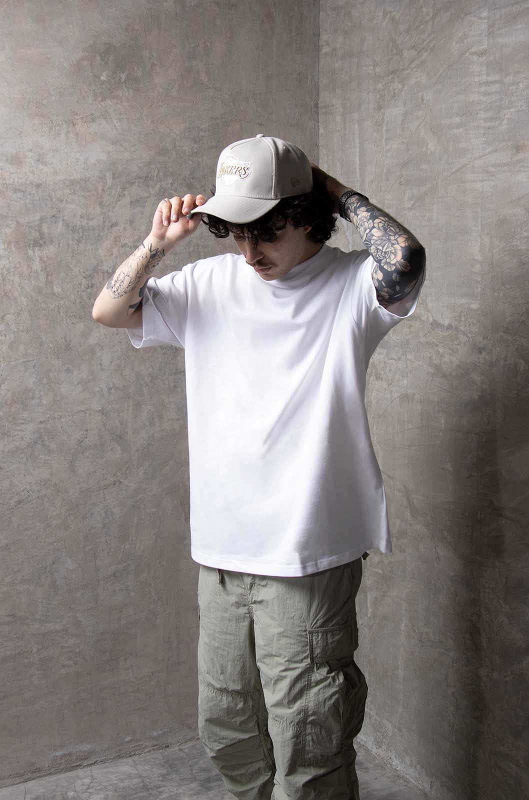 Playera Semi Oversize Blanca Gramaje 280