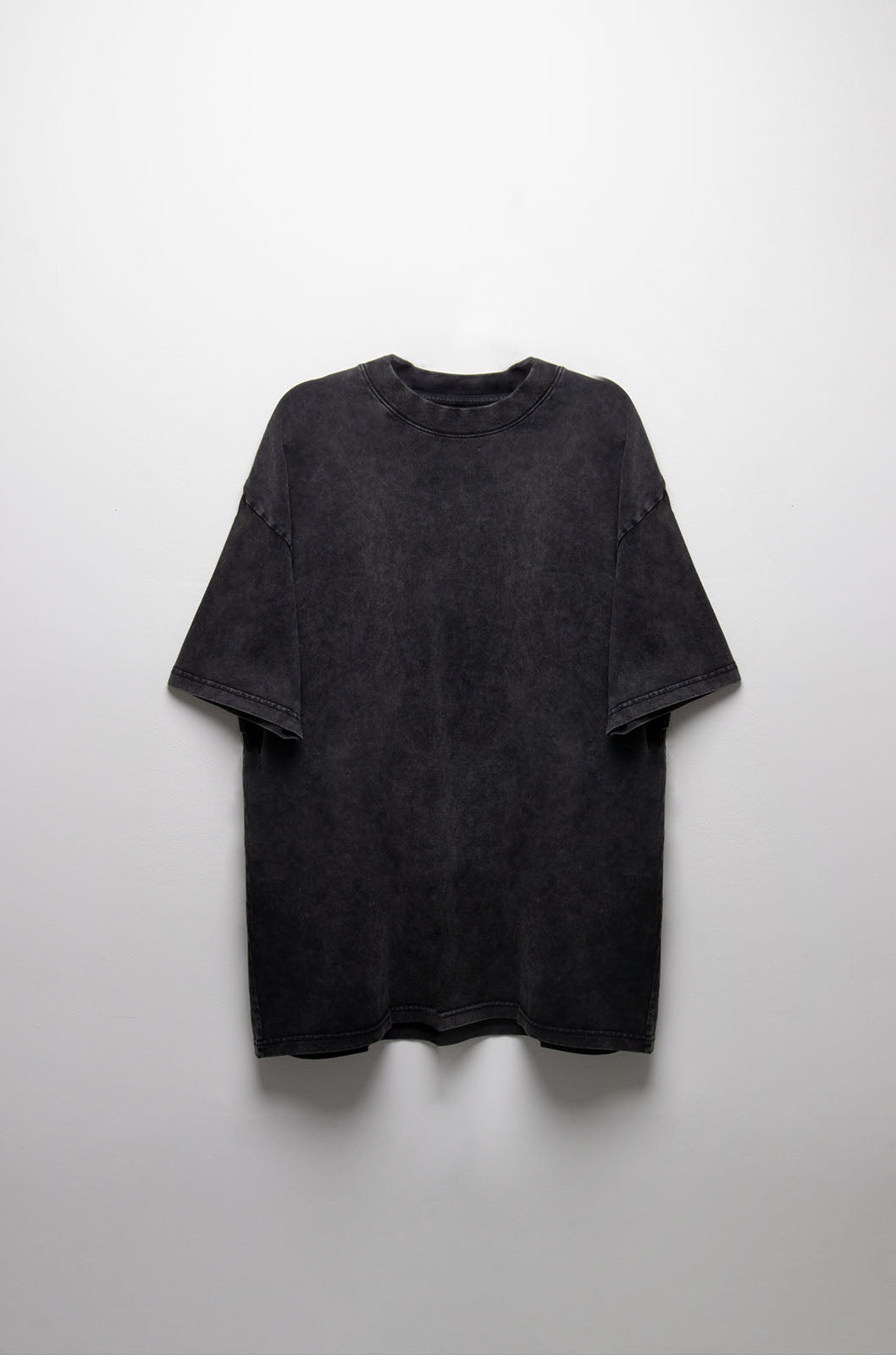 Playera Oversize Negro Deslavado Gramaje 260