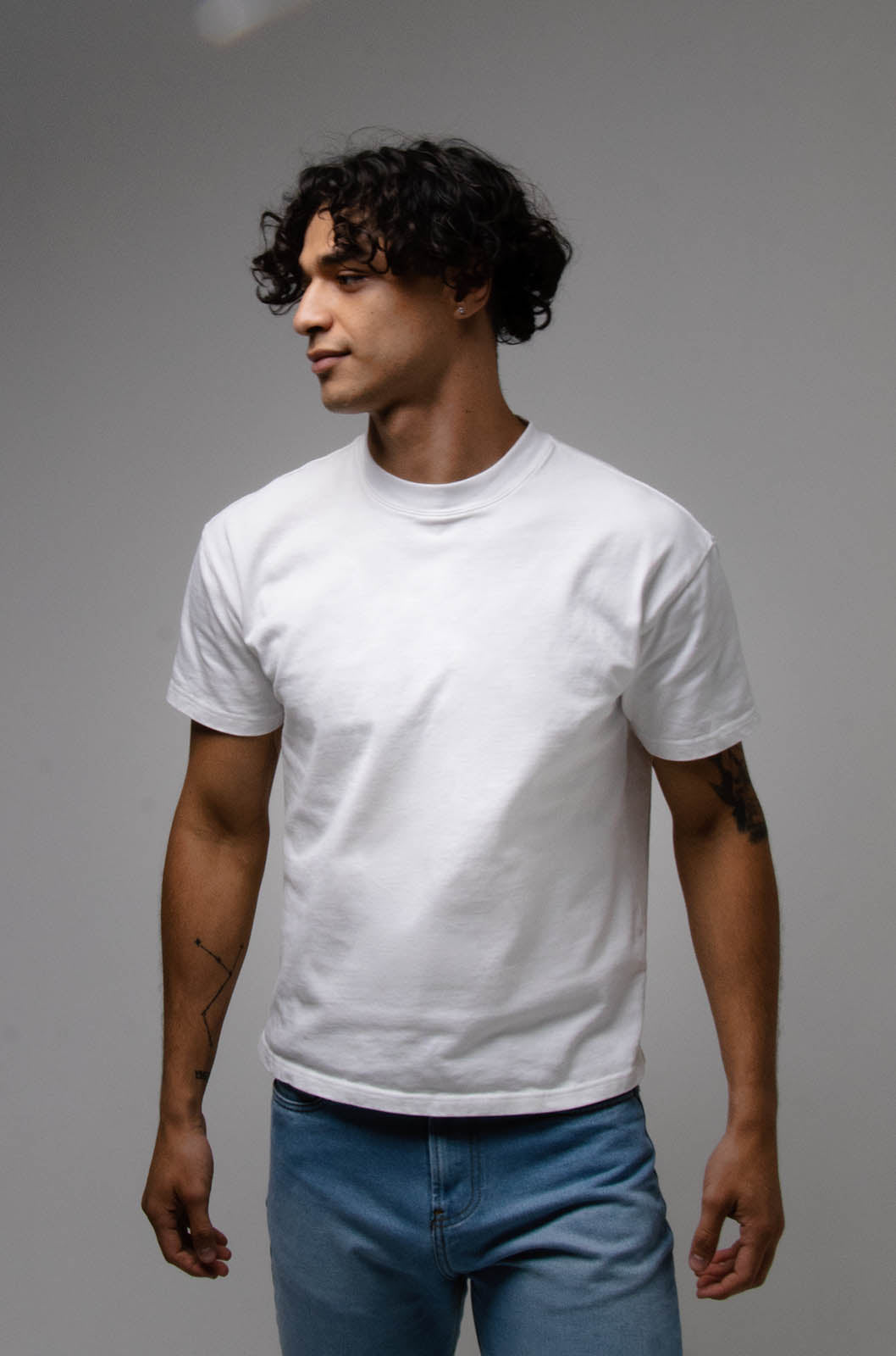 Playera Semi Oversize Blanca Gramaje 280